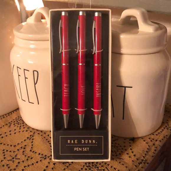 Rae Dunn | Office | Rae Dunn Teach Love Inspire Pen Set Red | Poshmark